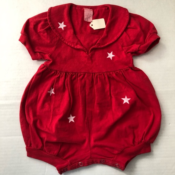 Vintage | Bottoms | Vintage Red Star Romper | Poshmark